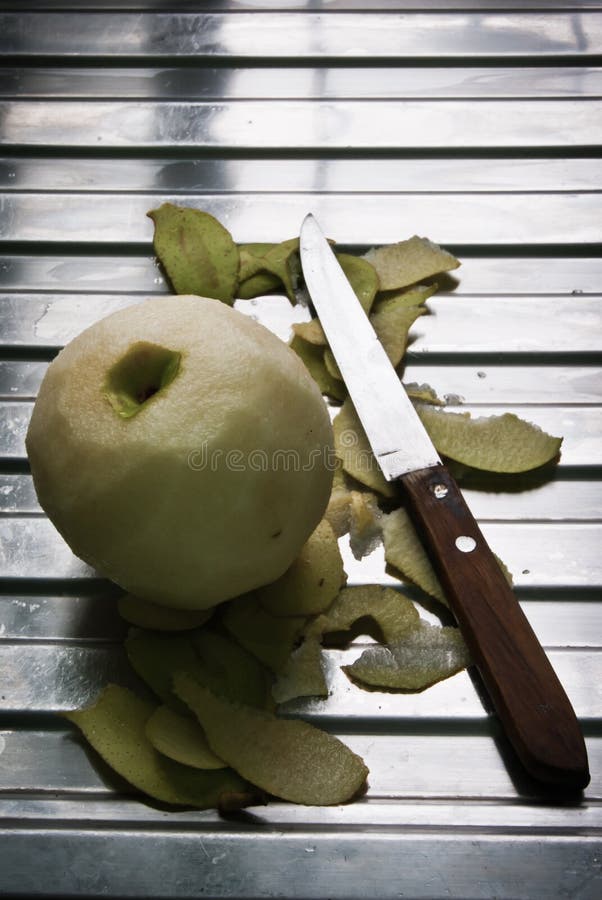 Peeled apple green stock image. Image of smith, apple - 34060713