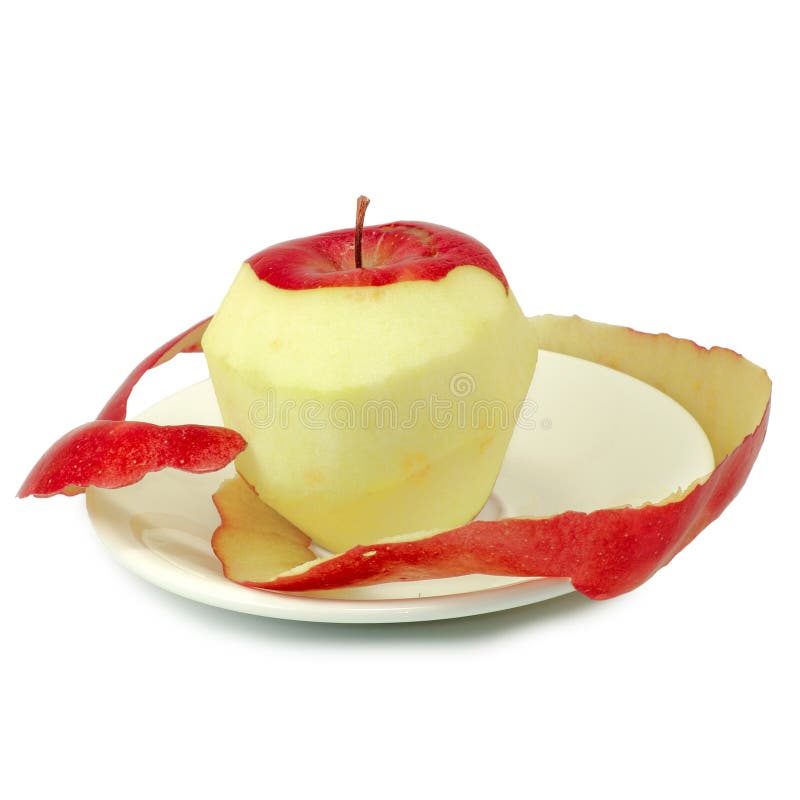 Peeled apple isolate stock image. Image of eating, fresh - 32188193