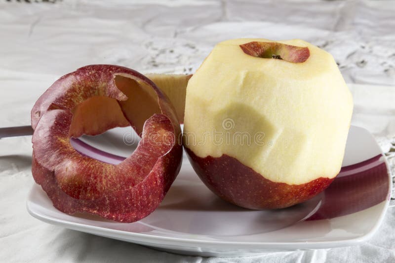 Peeled apple stock image. Image of taste, food, fruit - 49561485
