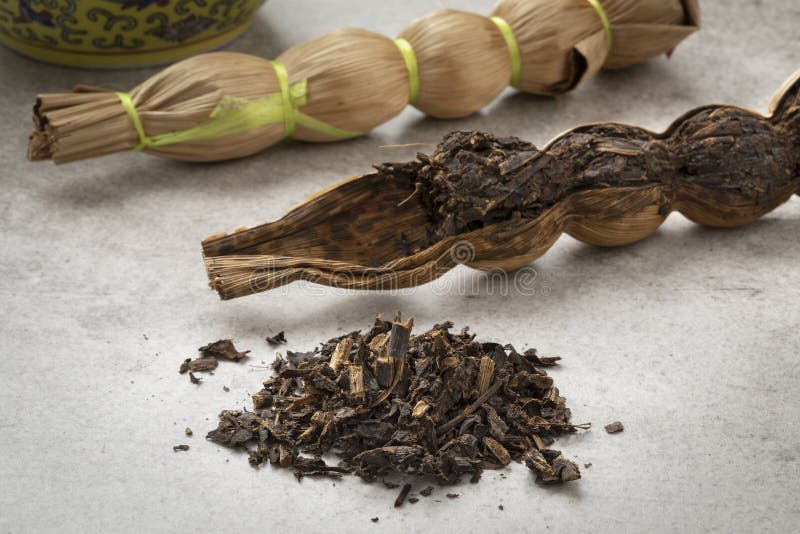 Peeled Black Chinese Bamboo Shell Tea Close Up Stock Image - Image of ...
