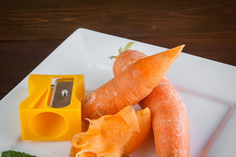 Peeled Carrots with Sharpener Stock Image - Image of diet, salad: 53081685