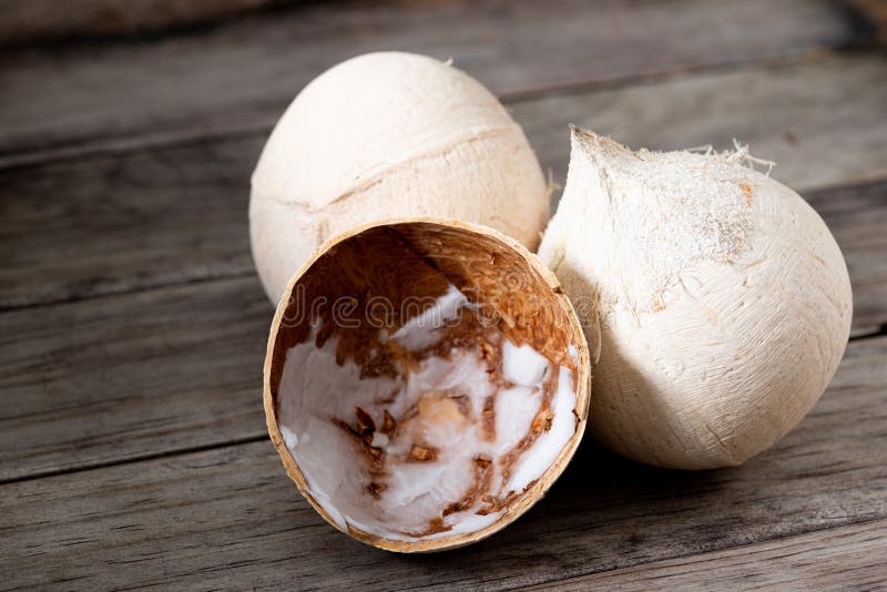 Without Peeled Coconut, Whole Coconut With Its Top Layer Isolated On ...