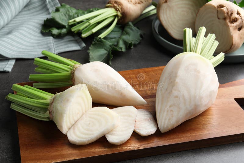Peeled and Cut Sugar Beets on Grey Table Stock Photo - Image of beets ...