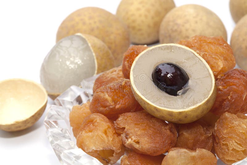 Peeled And Dry Longan Fruit Isolated Stock Image - Image of delicious ...