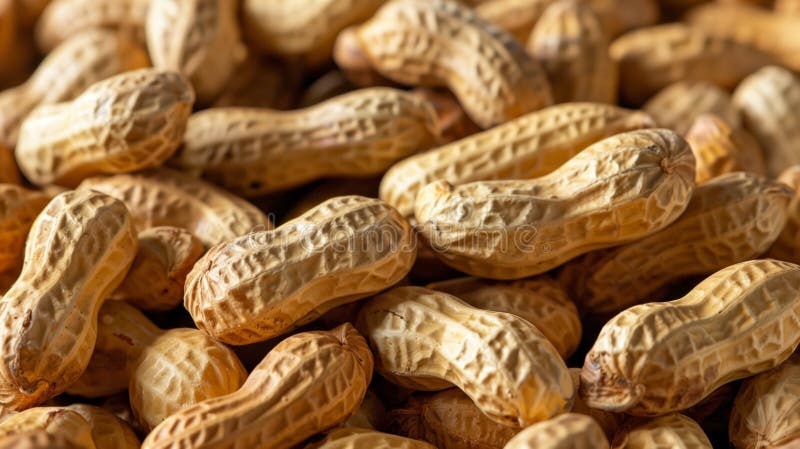 Peeled and Fried Peanut Pattern Overcrowded. Stock Illustration ...