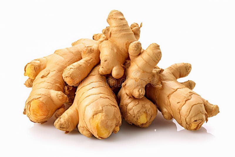 A Peeled Ginger Root with a Cut in it. Stock Photo - Image of white ...