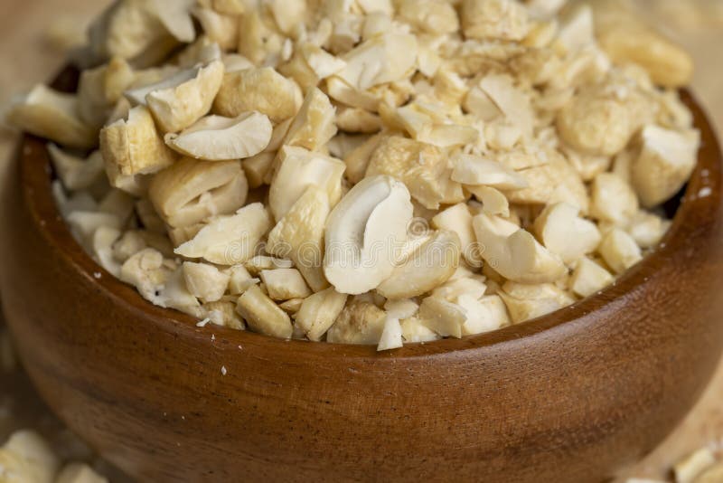 Peeled Hard Dried Cashew Nuts Stock Photo - Image of crushed, chopped ...