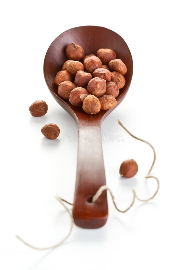 Peeled Hazelnut Groups Isolated on White Background. Plain Nuts with ...