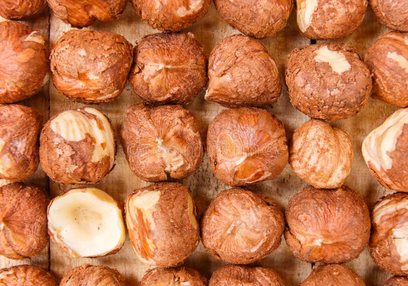 Peeled Nuts on Wooden Boards Stock Photo - Image of heap, shot: 48824098