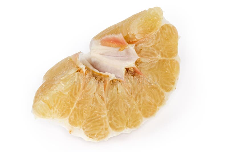 Peeled Piece of Ripe Pomelo on a White Background Stock Photo - Image ...
