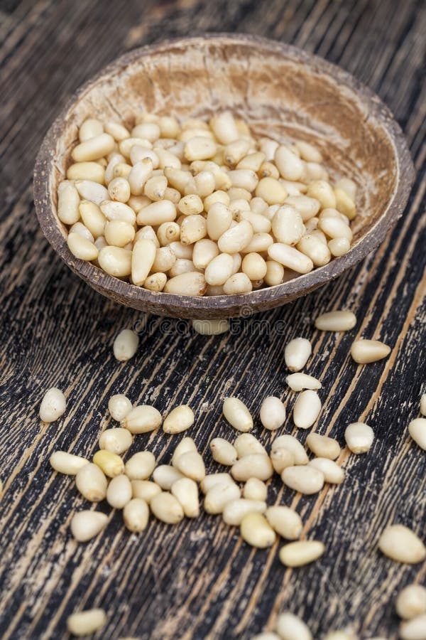 Peeled Pine Nuts of Small Size Stock Image - Image of nuts, dried ...