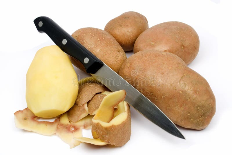 One peeled potato stock photo. Image of food, isolated - 4975192