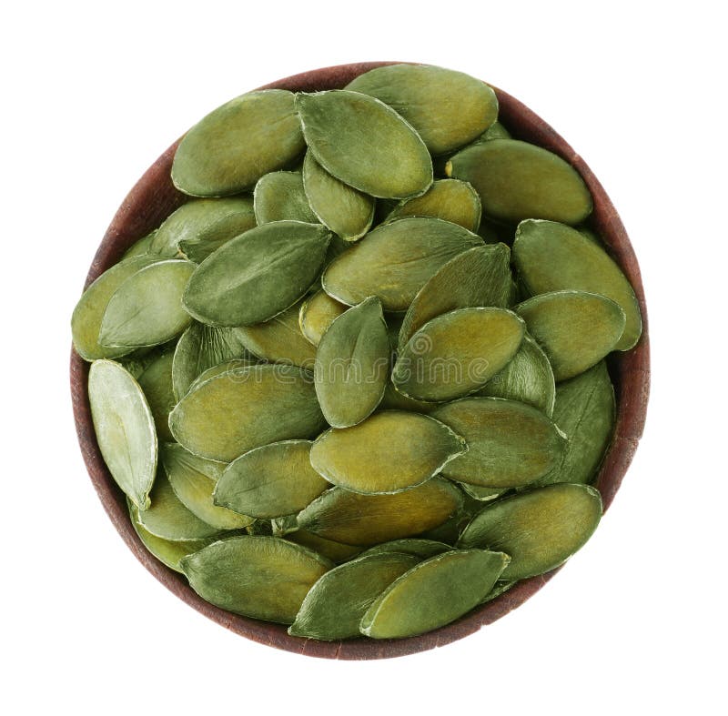 Peeled Pumpkin Seeds Falling on White Background Stock Photo - Image of ...