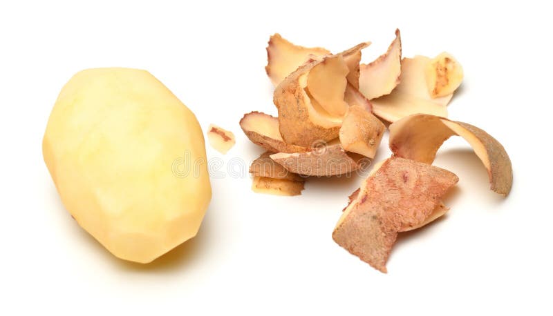 Peeled Raw Potatoes Close-up, the Object is Isolated on a White ...