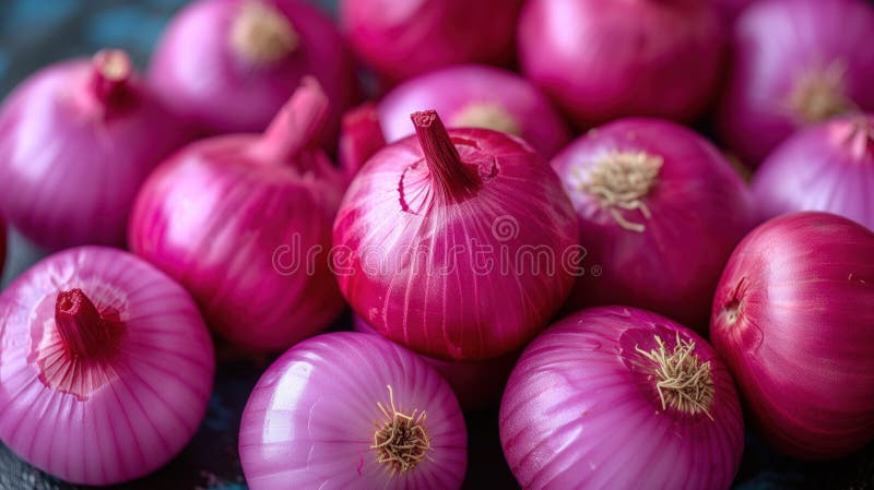 Peeled red onion top view stock illustration. Illustration of food ...