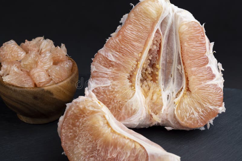 Peeled Red and Pink Pomelo on the Table Stock Image - Image of healthy ...