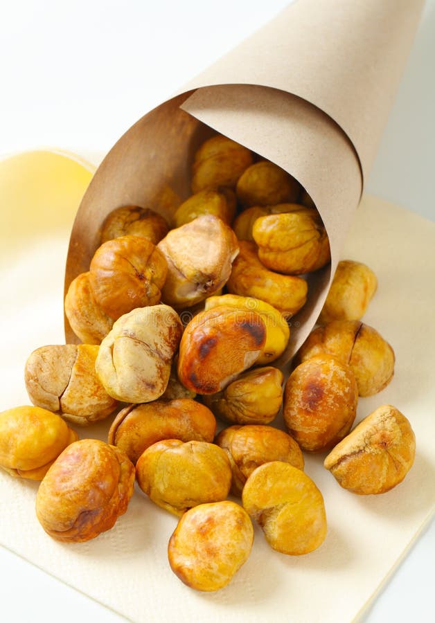Peeled roasted chestnuts stock photo. Image of baked - 33125576