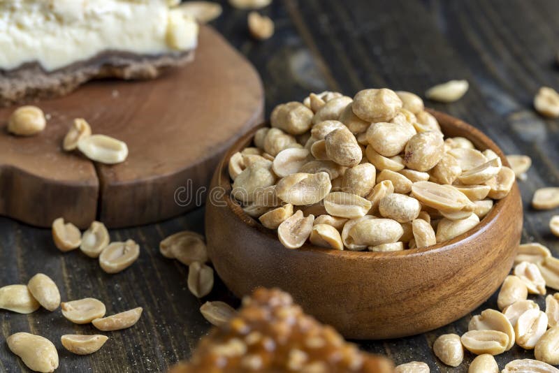 Peeled and Roasted Peanuts on the Table Stock Photo - Image of natural ...