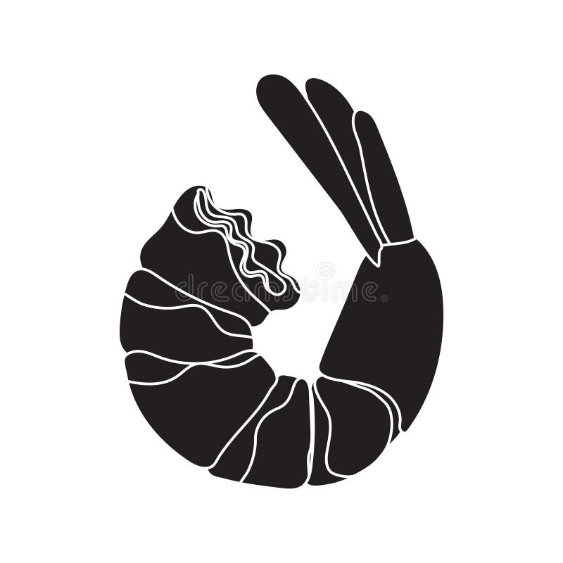 Peeled Shrimp Icon. One Shrimp without Shell Stock Vector ...