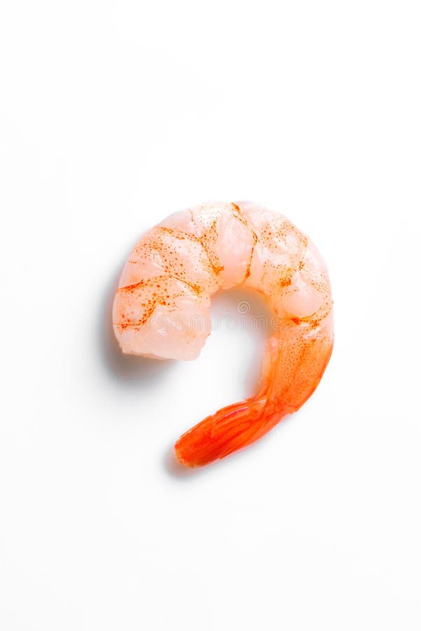 Peeled Shrimps on White Background Stock Image - Image of krill ...