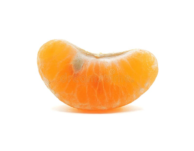 Peeled Tangerine Segment Fruit, Mandarin Piece Isolated on White Background. Stock Photo - Image ...