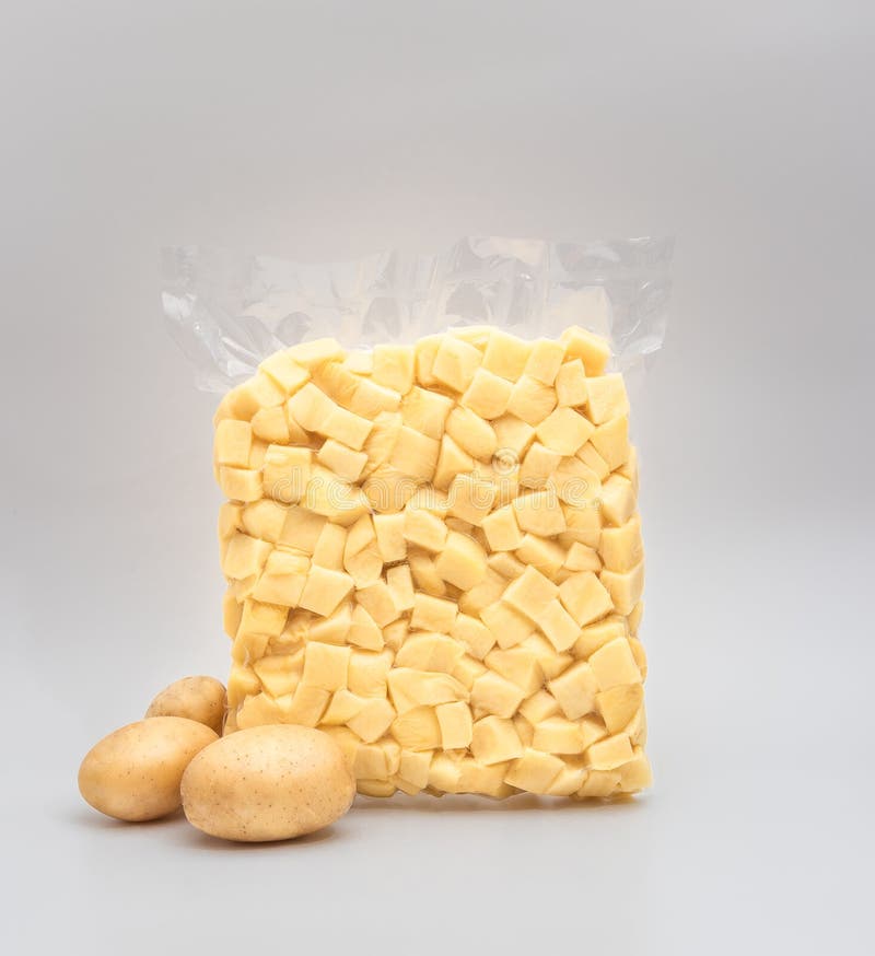 Peeled Vacuum Packed Potatoes Stock Image - Image of stones, chopped ...