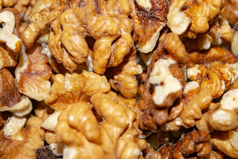 Peeled Walnuts Close-up. Surface Texture Stock Photo - Image of clean ...