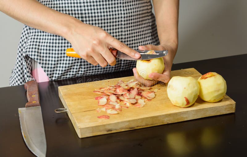 Peeling apples stock image. Image of traditional, bread - 60414163