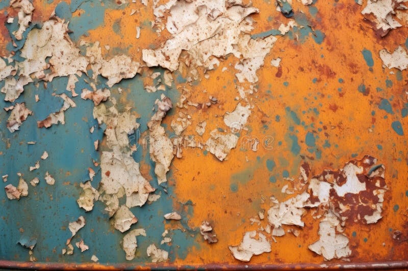 Peeling and Cracked Paint on a Rusty Bin Stock Illustration ...