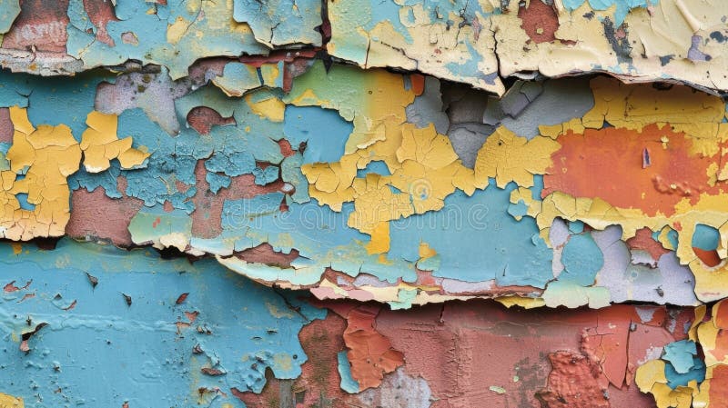 Peeling Layers the Chipped Paint Reveals Multiple Layers of Color with ...
