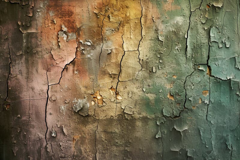 Peeling Multicolored Paint on a Concrete Wall. Texture Background ...
