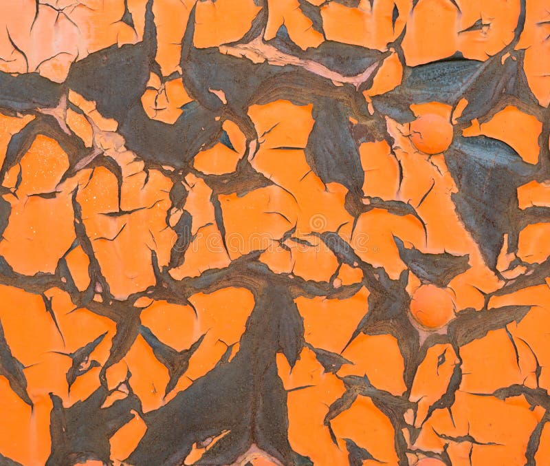 Peeling Orange Paint on Rusty Metal Stock Image - Image of orange ...