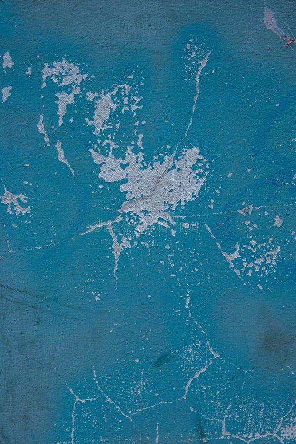 Peeling Paint and Cracked Blue Wall Texture Background. Weathered ...
