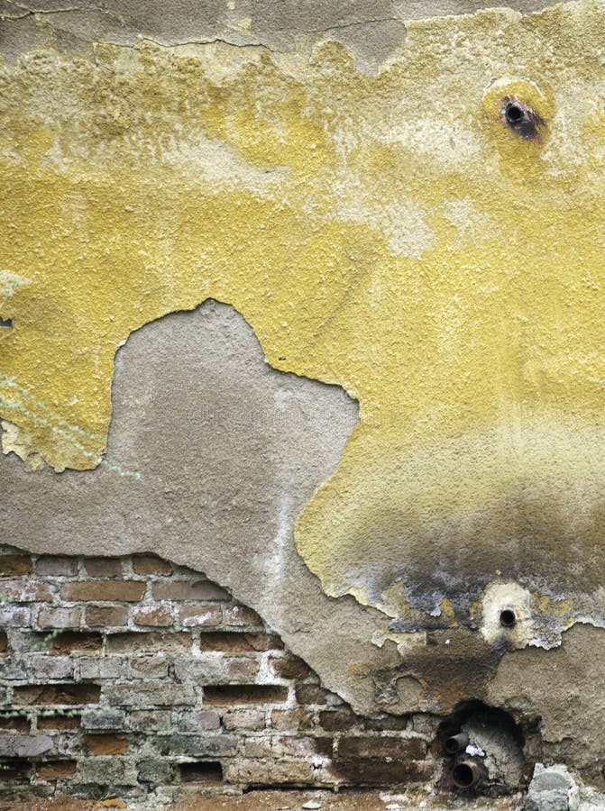Peeling Paint and Bricks on an Old Wall Stock Photo - Image of vertical ...