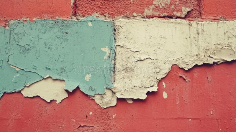 Peeling Paint Reveals Brick Wall Layers Beneath Stock Illustration ...