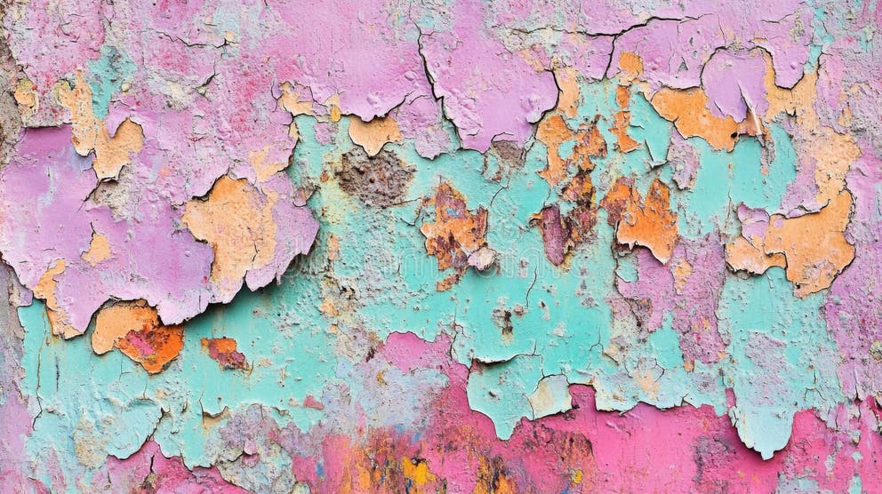 Peeling Paint Reveals Colorful Layers of Rust and Texture Stock ...