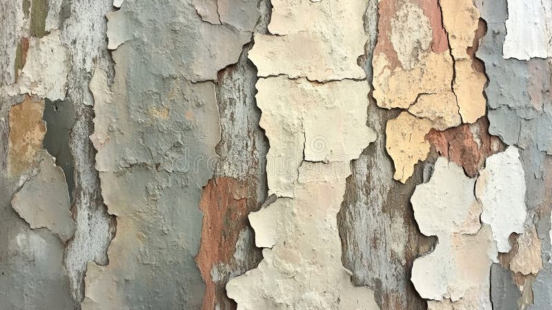 Peeling Paint Reveals Tree Bark Texture Variations Stock Illustration ...