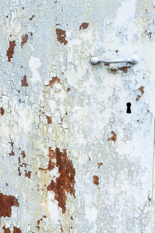 Peeling Paint and Rust on an Old Door Stock Image - Image of cracked ...