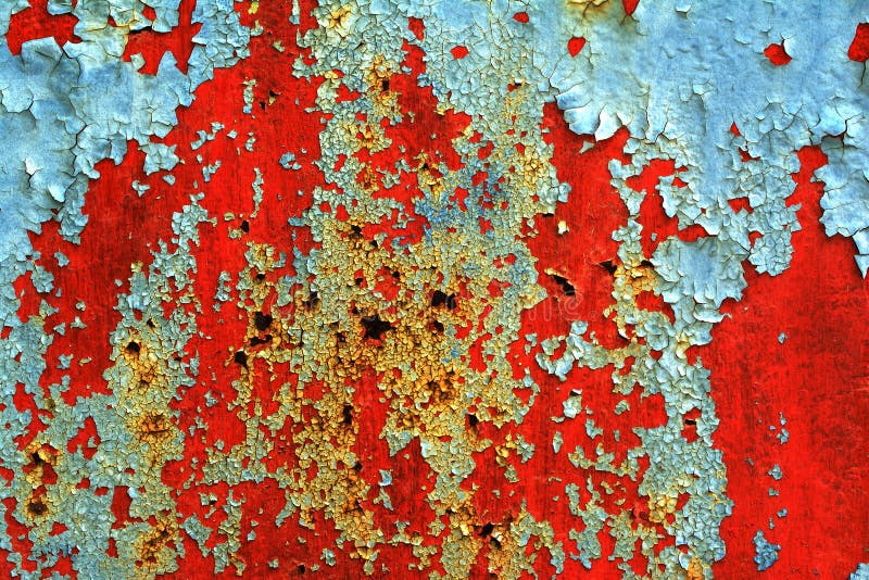 Peeling Paint on Rusty Metal Plate Stock Image - Image of surface ...