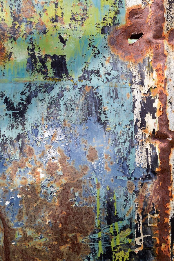 Peeling Paint and Rusty Old Metal Texture Stock Image - Image of ...