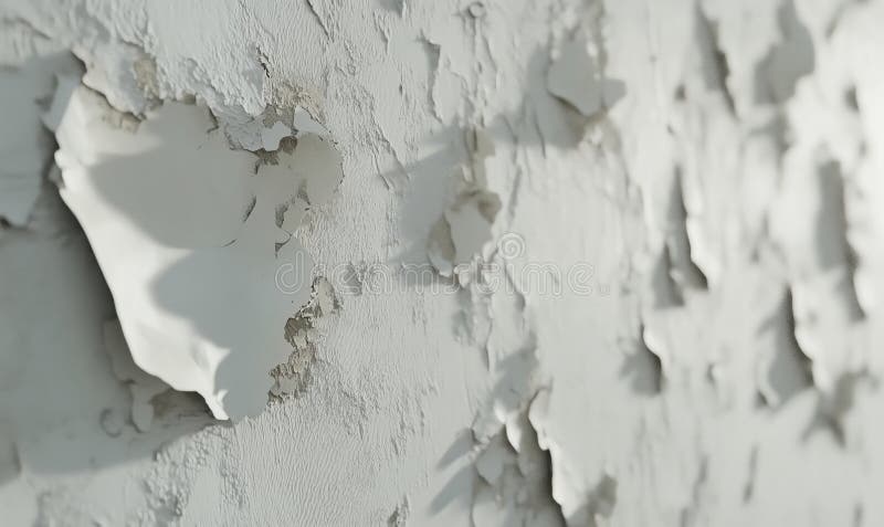Peeling Paint Texture Damaged Wall Surface Showing Layers White Exposed ...