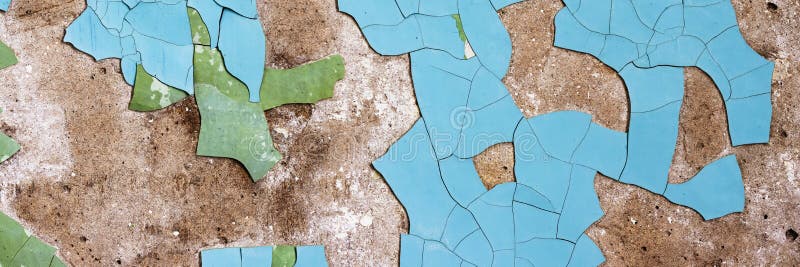 Peeling Paint on the Wall. Panorama of a Concrete Wall with Old Cracked ...