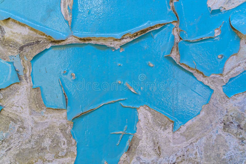 Peeling Paint on Wall Texture. Pattern of Rustic Blue Grunge Material ...