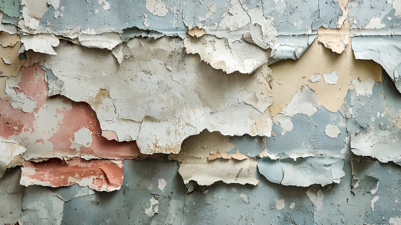 Abstract Peeling Paint Texture Wall Grey Pink Beige Background Old Art ...