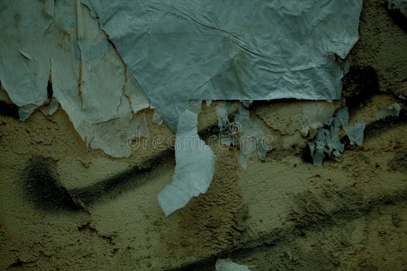 Peeling Paper and Plaster on a Grunge Damp Wall Stock Photo - Image of ...