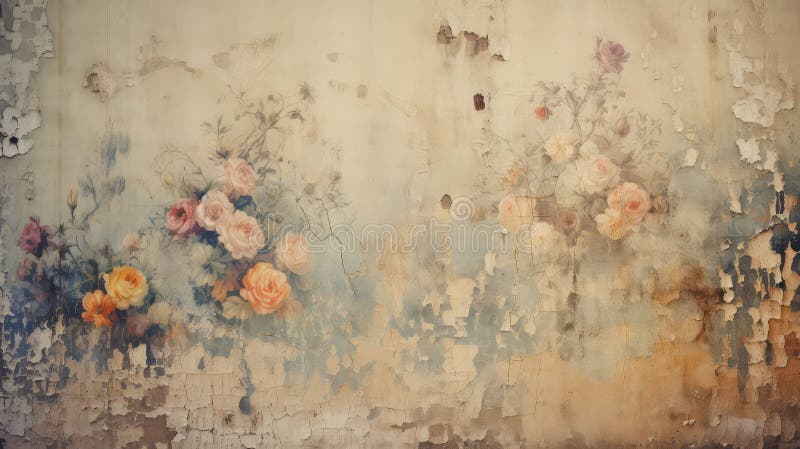 Peeling paper on wall stock illustration. Illustration of weathered ...