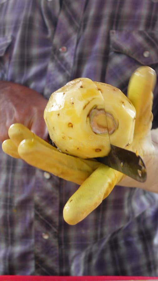 Peeling a Potato in a Rustic Kitchen Setting Stock Video - Video of ...