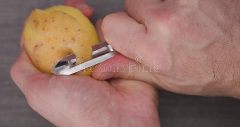 Peeling Potatoes from the Skin. Stock Video - Video of potatoes ...