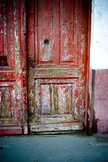 Peeling Red Door stock image. Image of beat, disrepair - 1921175