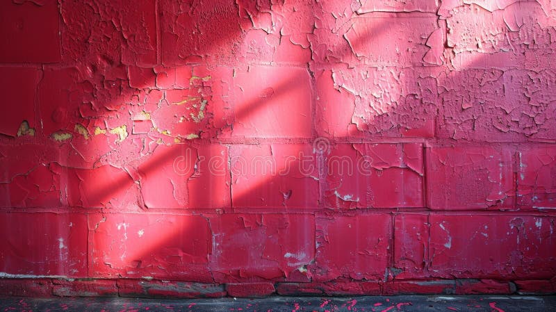 Peeling Red Paint on a Wall with Sunlight Stock Photo - Image of shabby ...